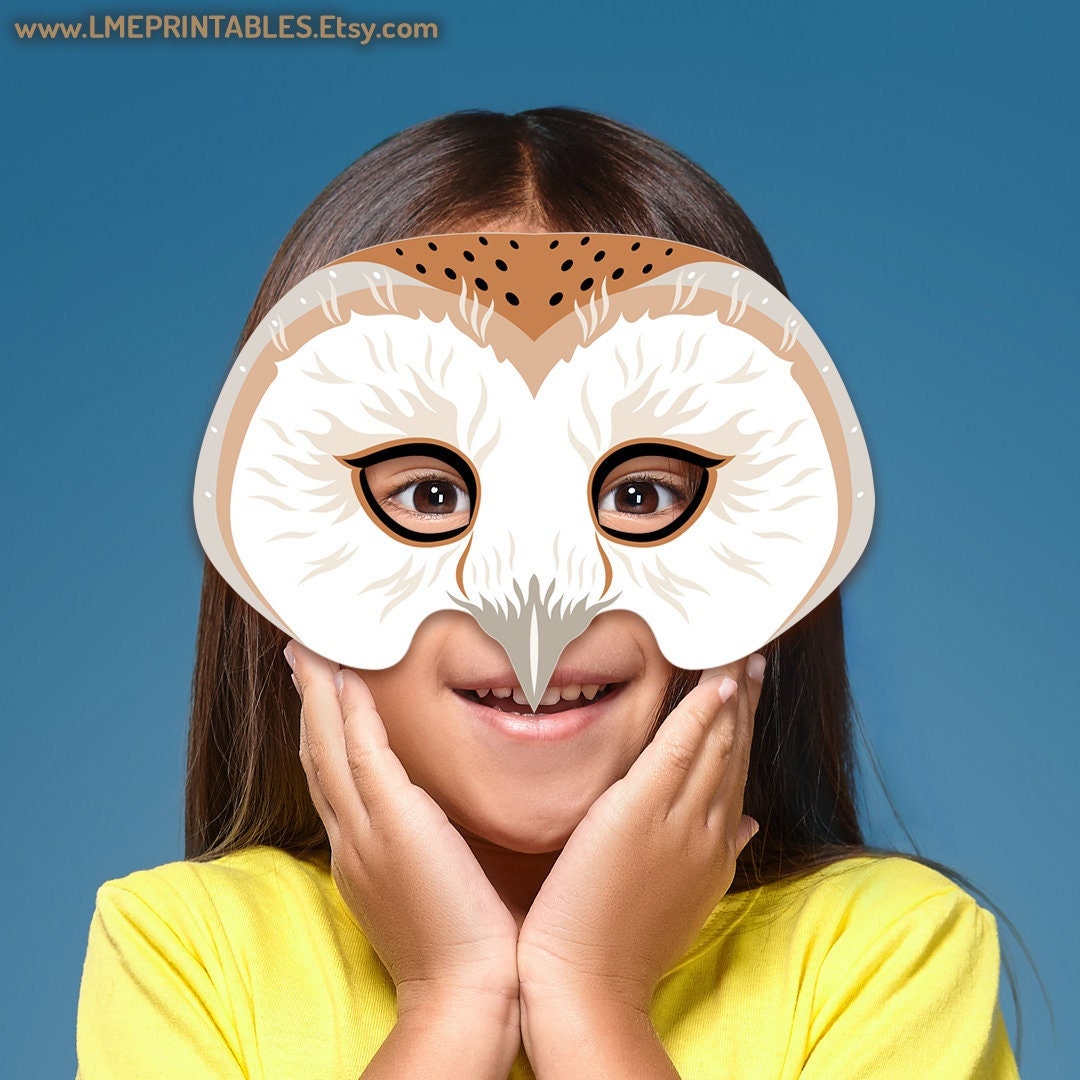 Barn Owl Mask Bird Printable Halloween Costume Party PDF Paper Craft ...