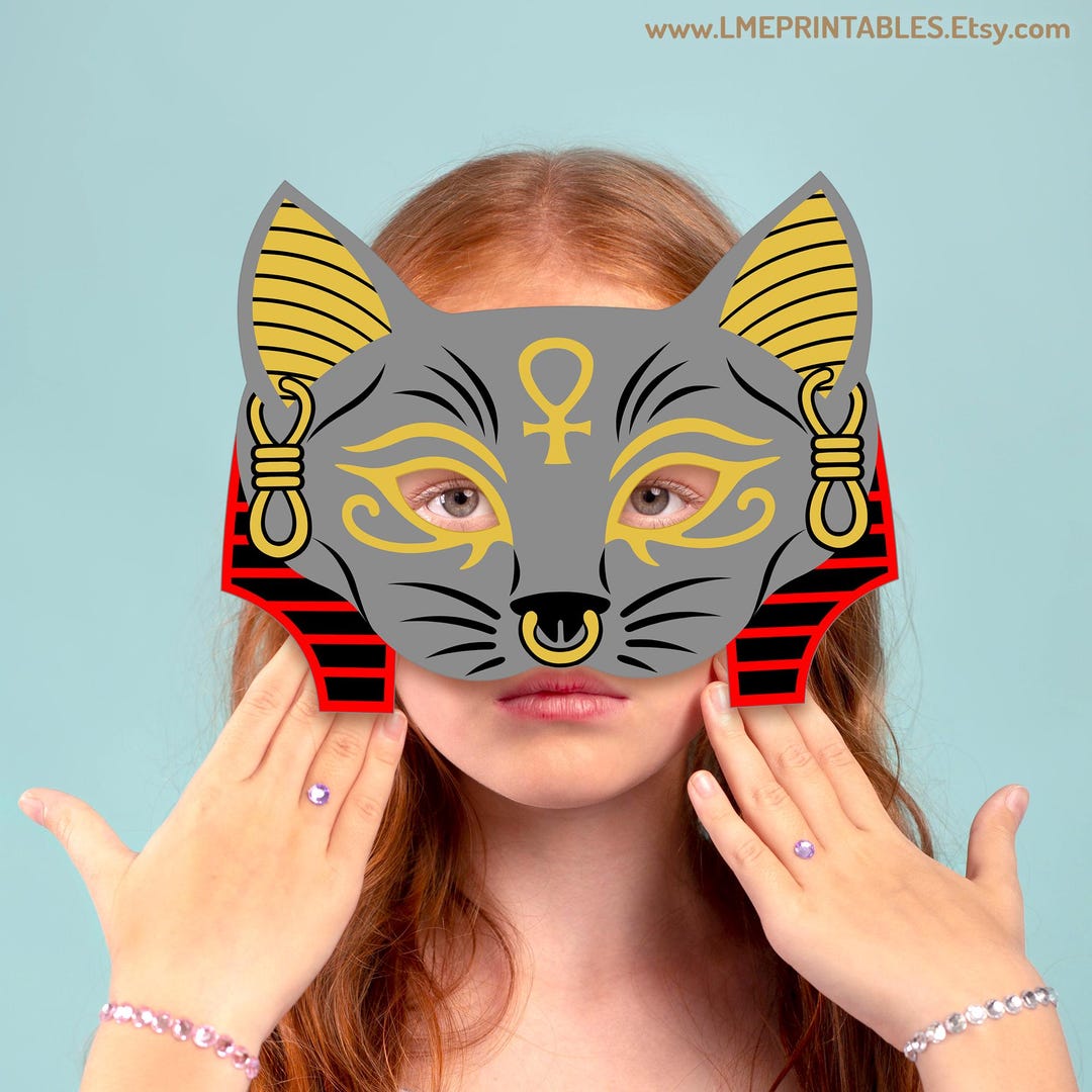 Bastet Mask Printable Egyptian Goddess Cat Costume Ancient Egypt School ...