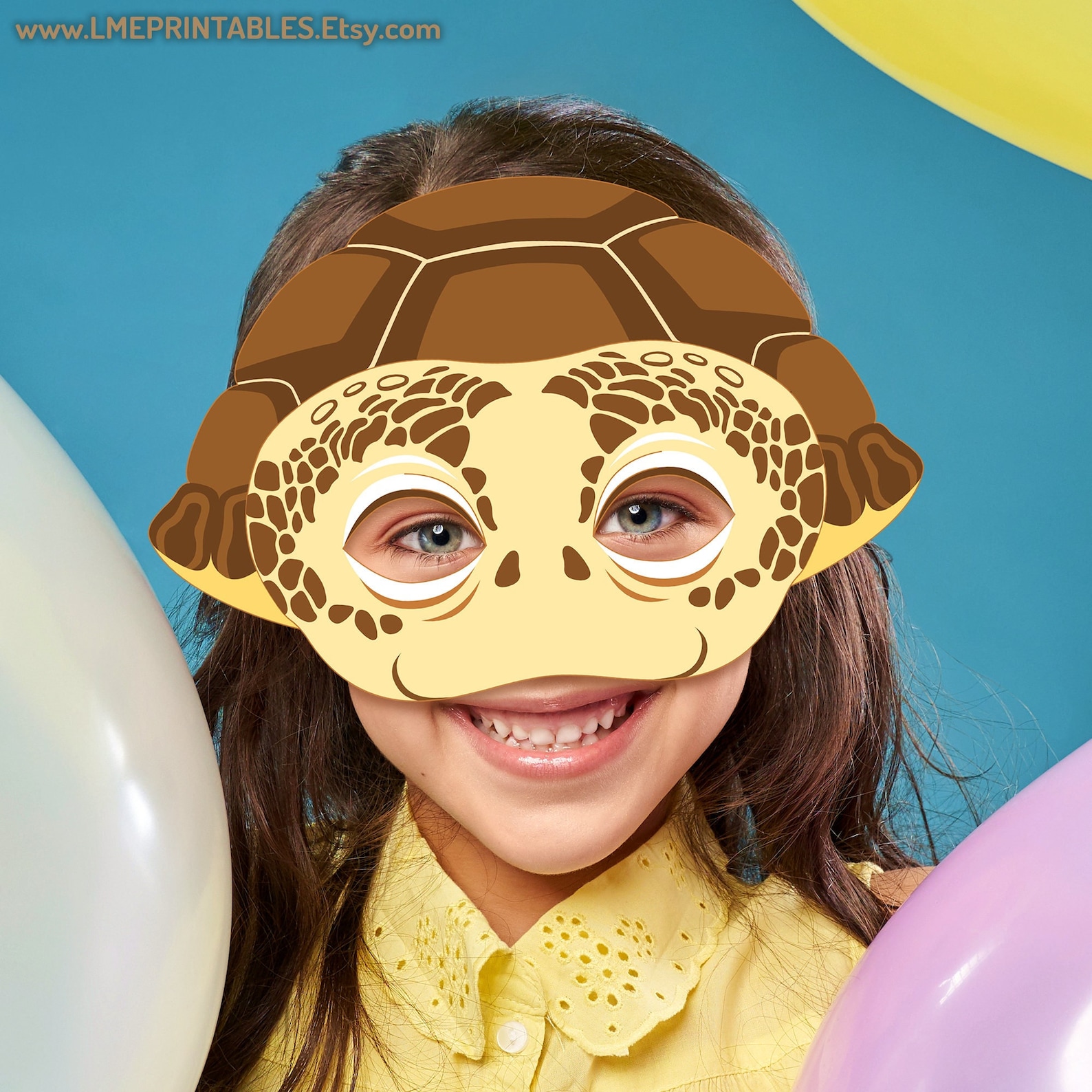 Turtle Printable Mask Sea Tortoise Costume Kid & Adult Aquatic Animal ...