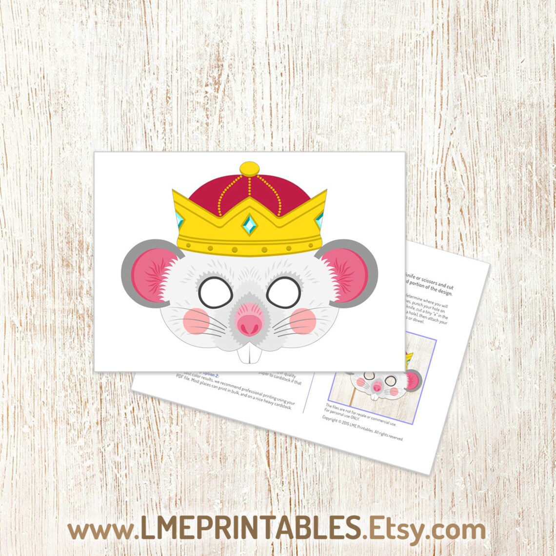 Mouse King Mask Printable Nutcracker Christmas Ballet Costume Animal ...