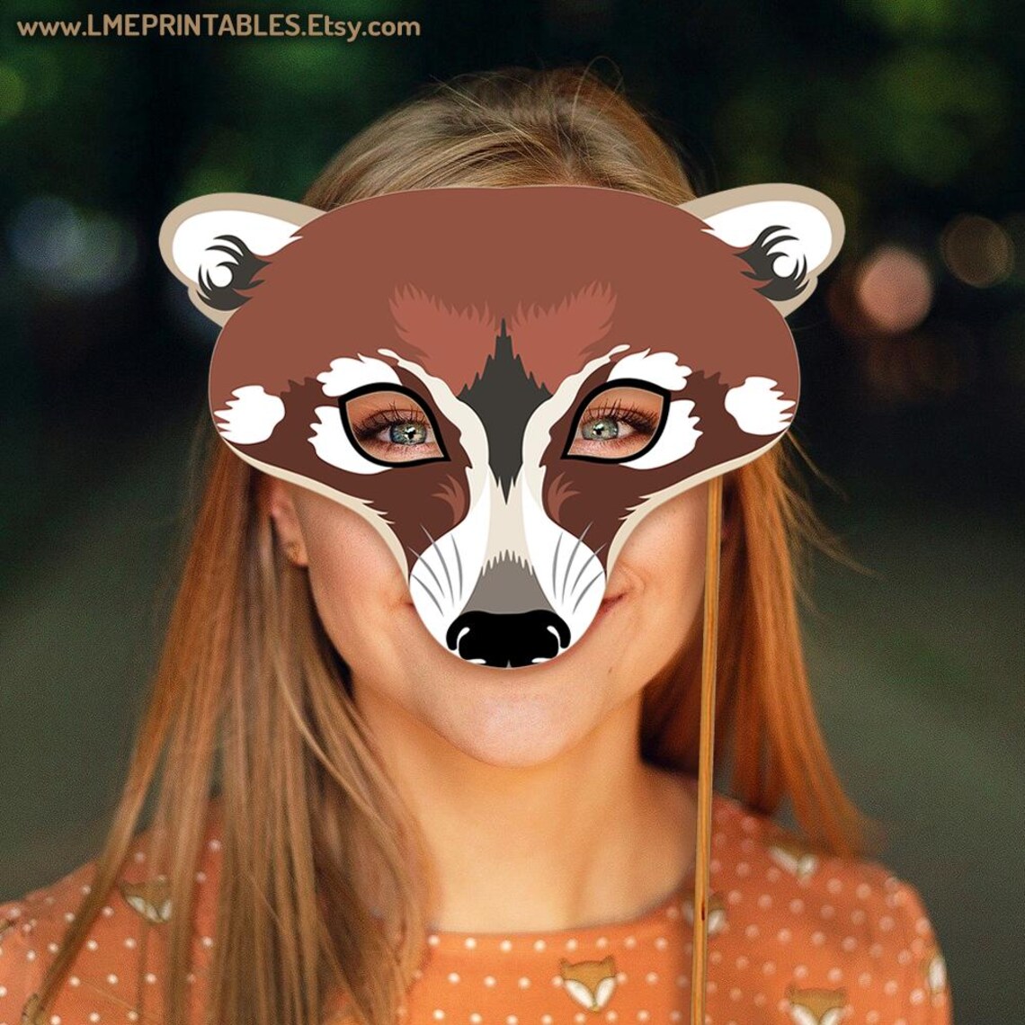 Coati Mask Printable Costume South American Animal Craft Party Favor ...