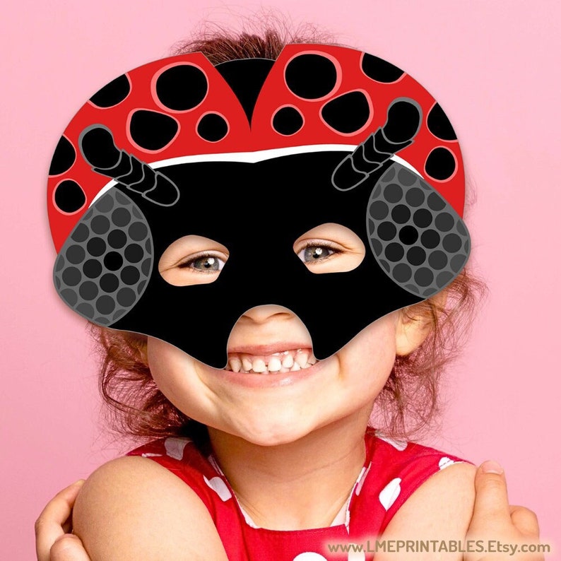 Ladybug Mask Printable Animal Costume Halloween Beetle Bug Ladybird ...