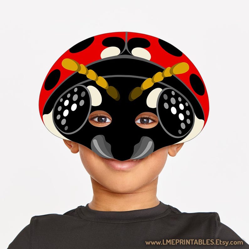 Ladybug Insect Mask Printable Costume Bug Animal School Activity Beetle ...