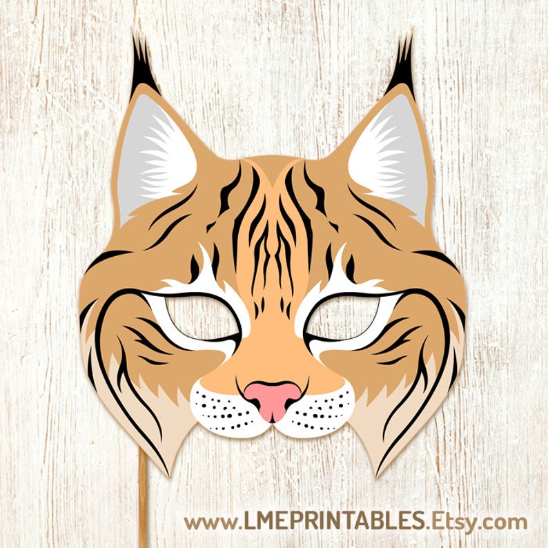 Lynx Mask Printable Halloween Animal Child Jungle Safari Mask Birthday ...