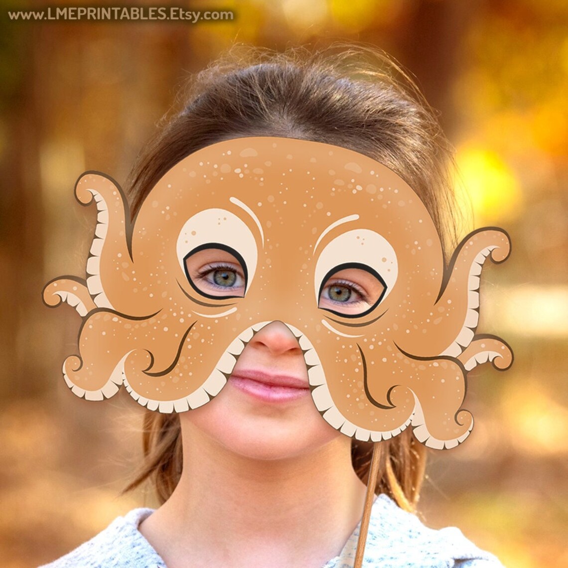 Octopus Printable Mask Halloween Costume Sea Animals Masks - Etsy