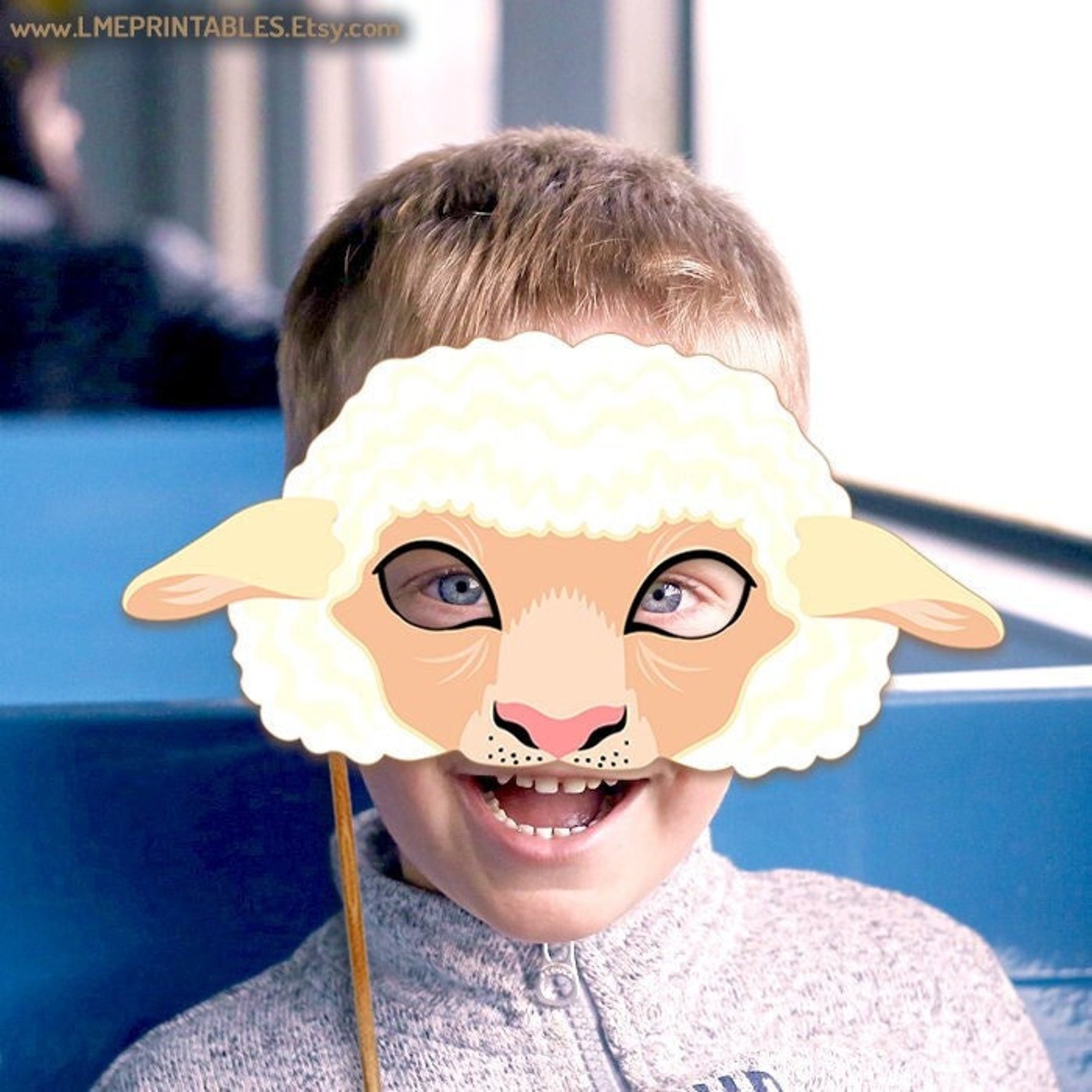 Sheep Printable Mask Halloween Costume White Animal Farm Animals Lamb ...