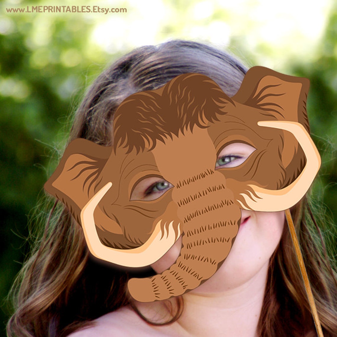 Mammoth Printable Mask Halloween Costume Prehistoric Paper - Etsy