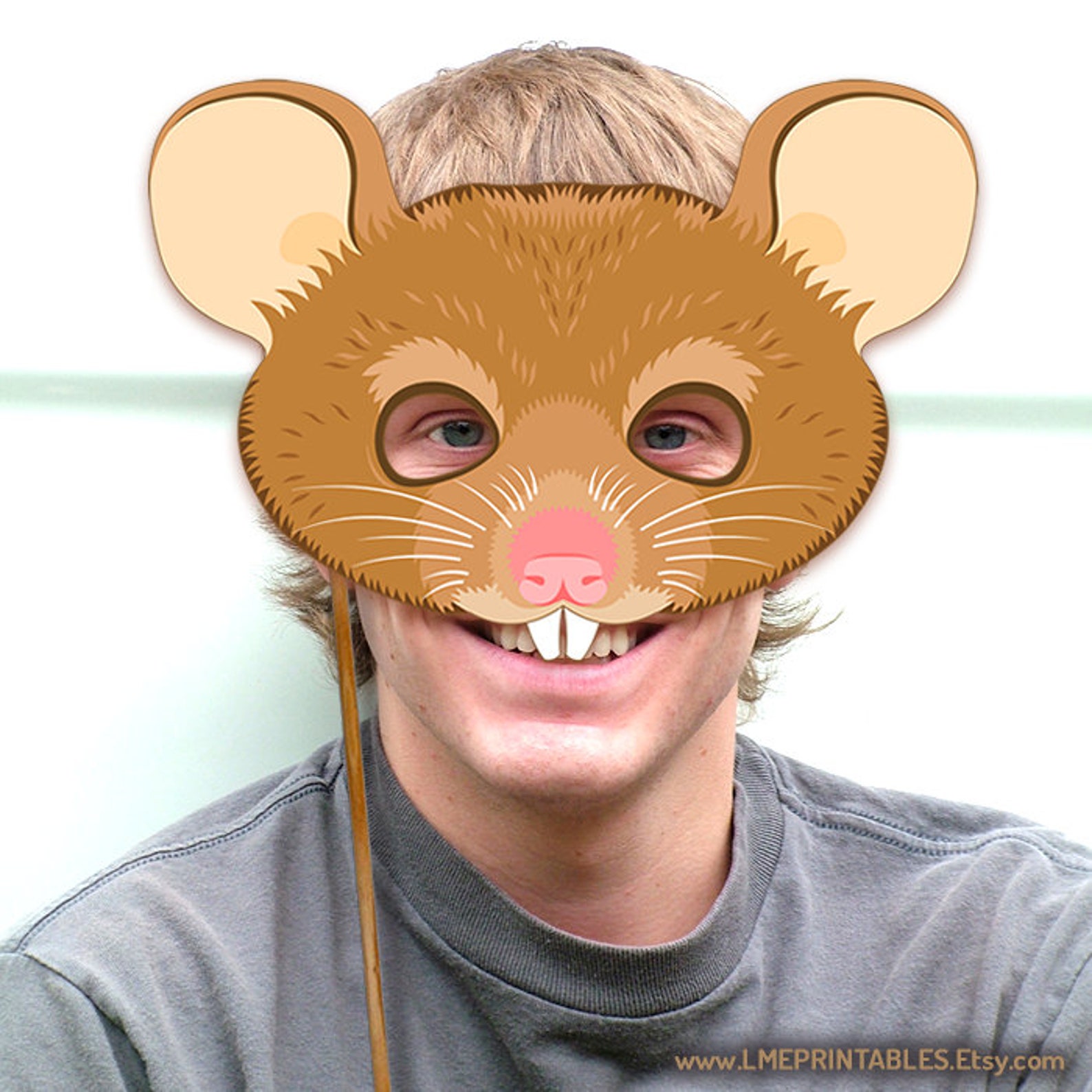 Mouse Mask Printable Halloween Costume Mice Rat Paper Animal Sewer Rat ...