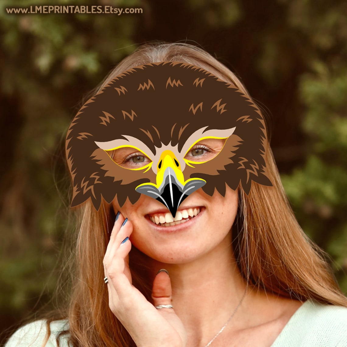 Falcon Hawk Mask Printable Golden Eagle Halloween Bird Prey Paper ...