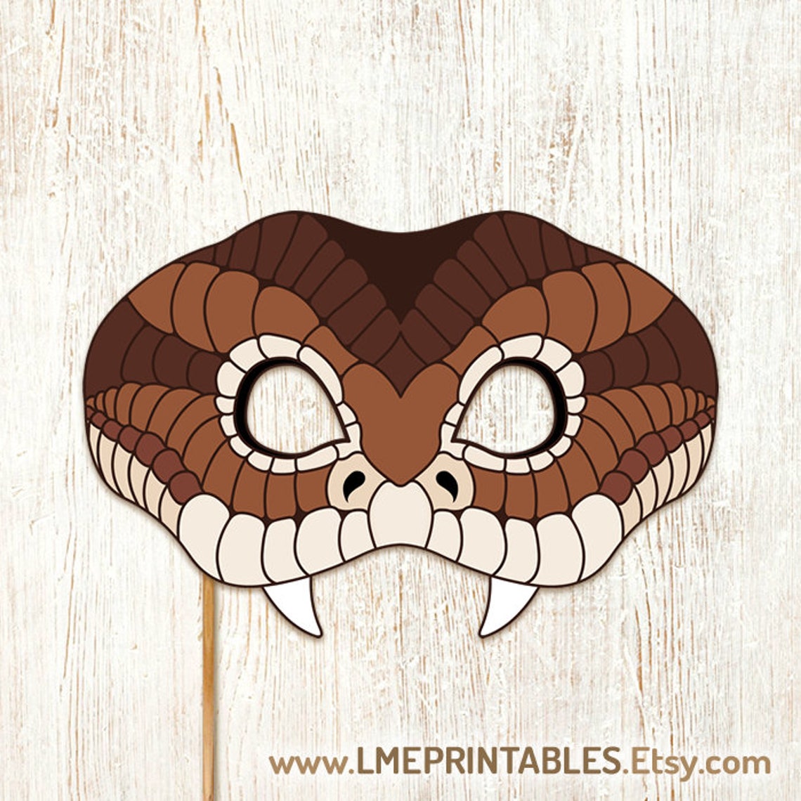 Snake Printable Mask DIY Costume Halloween Reptile Brown - Etsy
