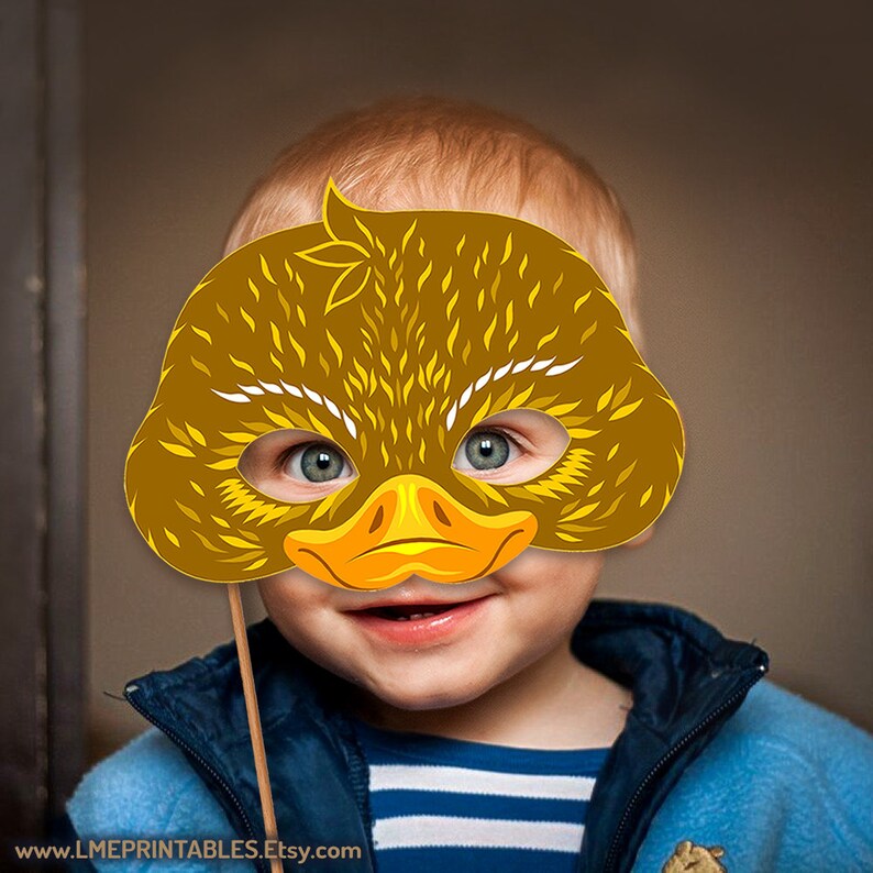 Duck Mask Printable Halloween Costume Bird Party Easter Duckling Animal ...