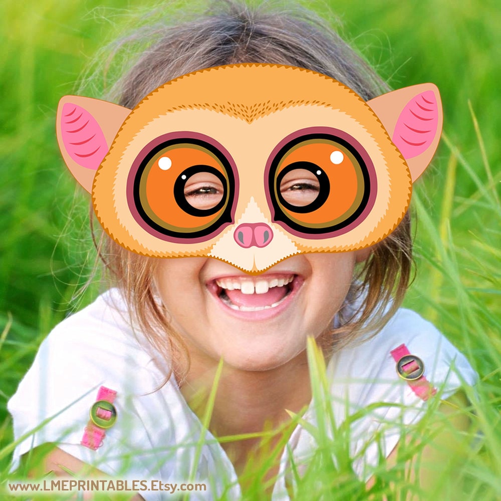 Tarsier Mask Printable Animal Halloween Safari Costume Kid Party ...