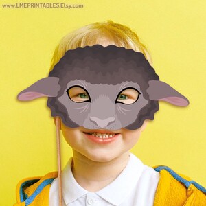 Sheep Mask Printable Grey Costume Carnival Halloween Paper Farm Animal ...