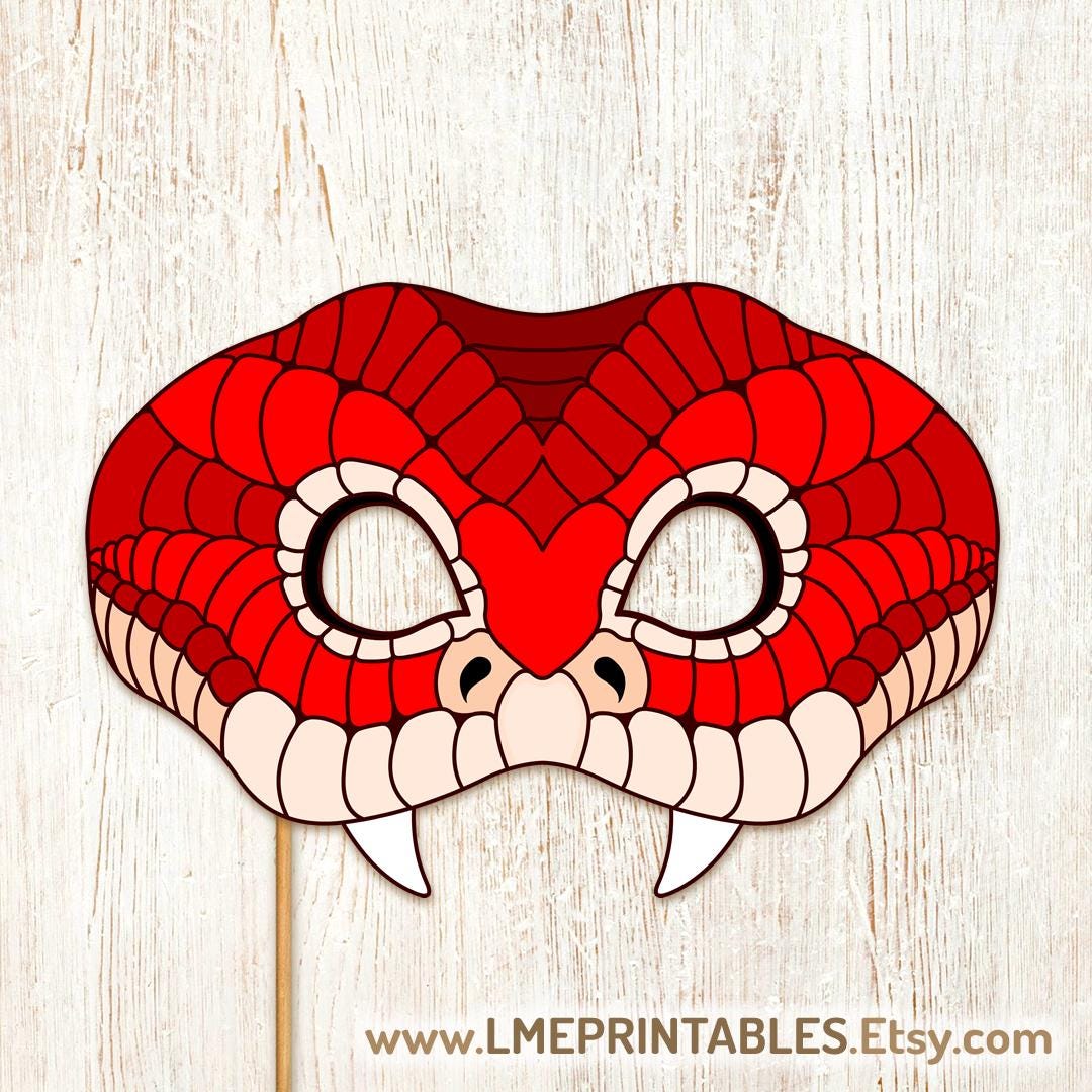 Snake Printable Mask Costume Reptile Lizard Animal Mask Chinese Zodiac ...