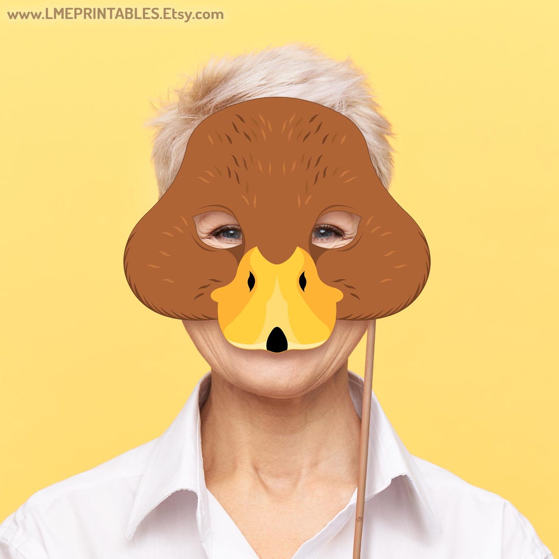 Duck Mask Printable Costume Halloween Mallard Duck Brown Bird Easter ...