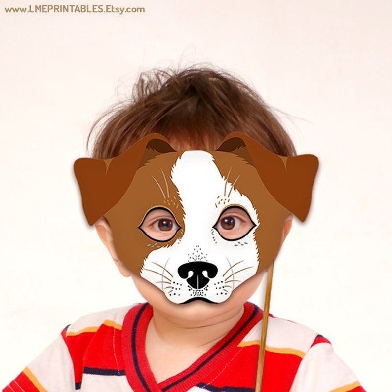 Dog Mask Jack Russell Terrier Printable Halloween Masks Pet | Etsy
