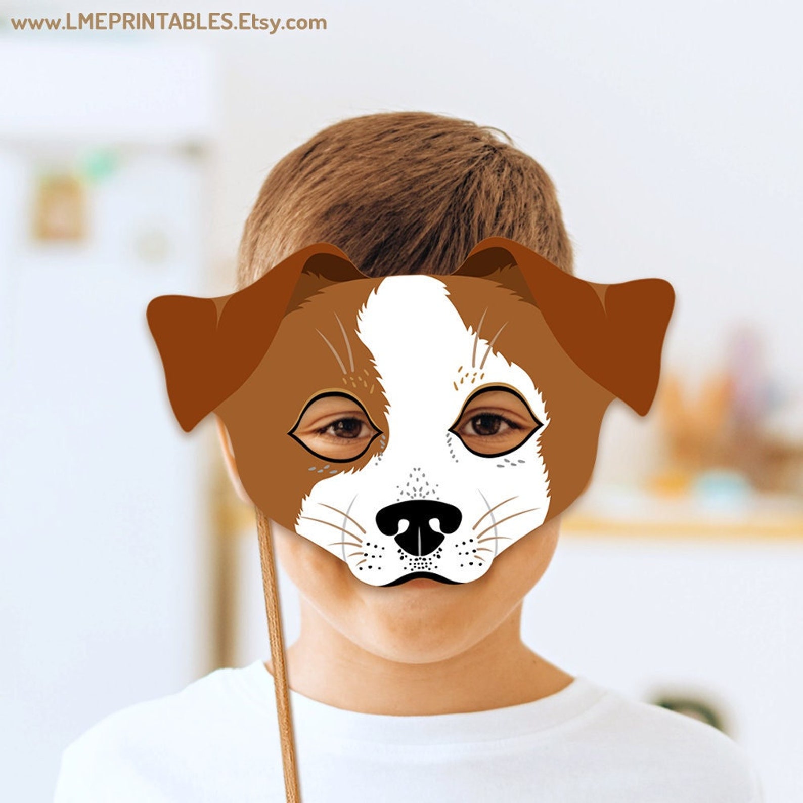 Dog Mask Jack Russell Terrier Printable Halloween Masks Pet - Etsy