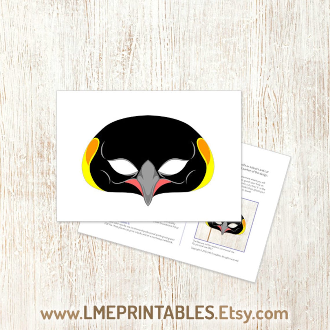 Emperor Penguin Mask Printable Halloween Paper Mask Bird Costume ...