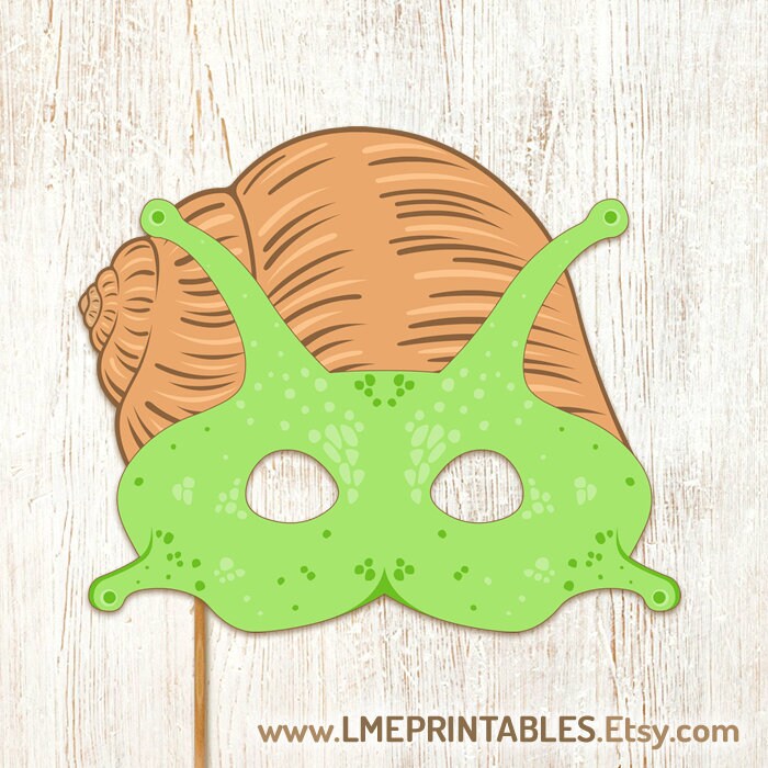 Snail Printable Mask Halloween Costume Animals Shell Masks Party Garden ...