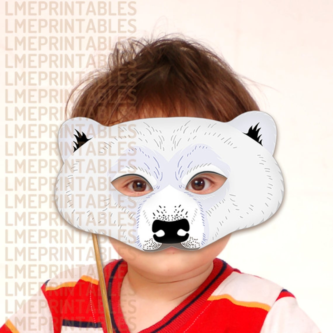 Polar Bear Printable Mask White Bears DIY Animal Masks Booth | Etsy