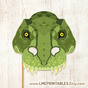 T-rex Mask Printable Dinosaur Dragon Costume Prehistoric Animal Green ...