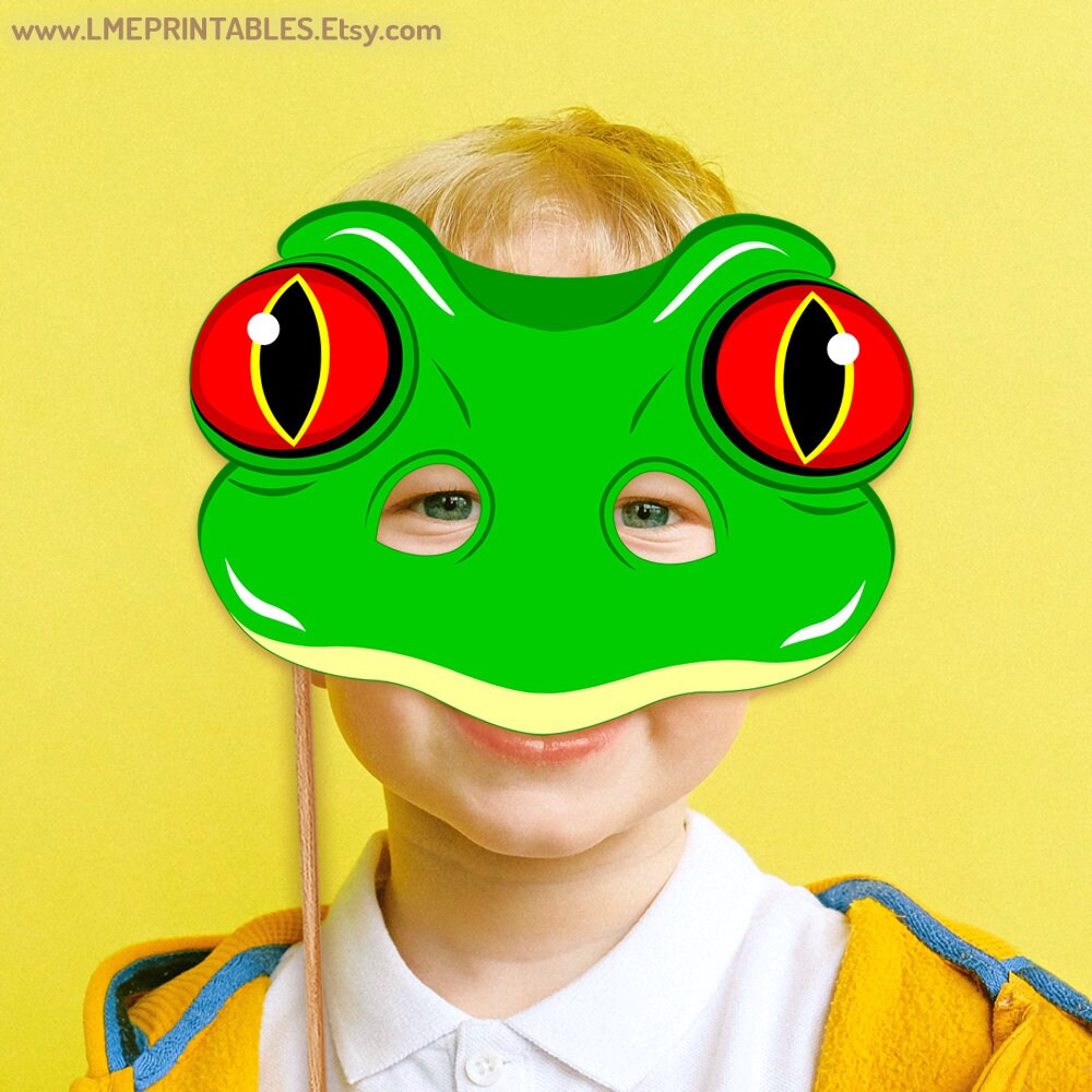Frog Printable Mask Toad Halloween Template Animal Costume Birthday ...