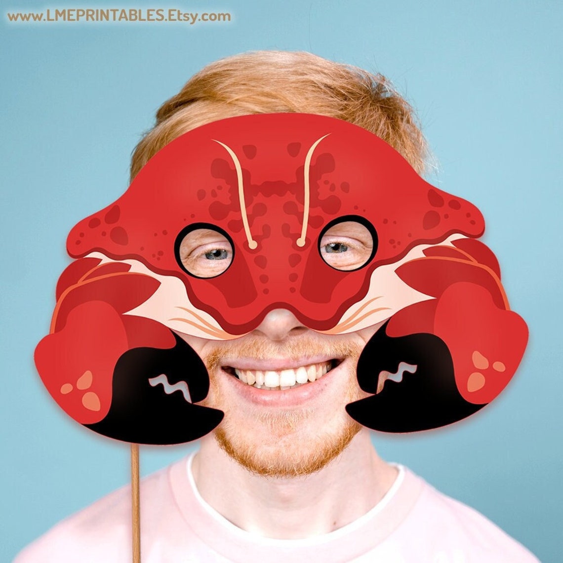 Crab Printable Mask Halloween Costume Animal Paper Masks - Etsy
