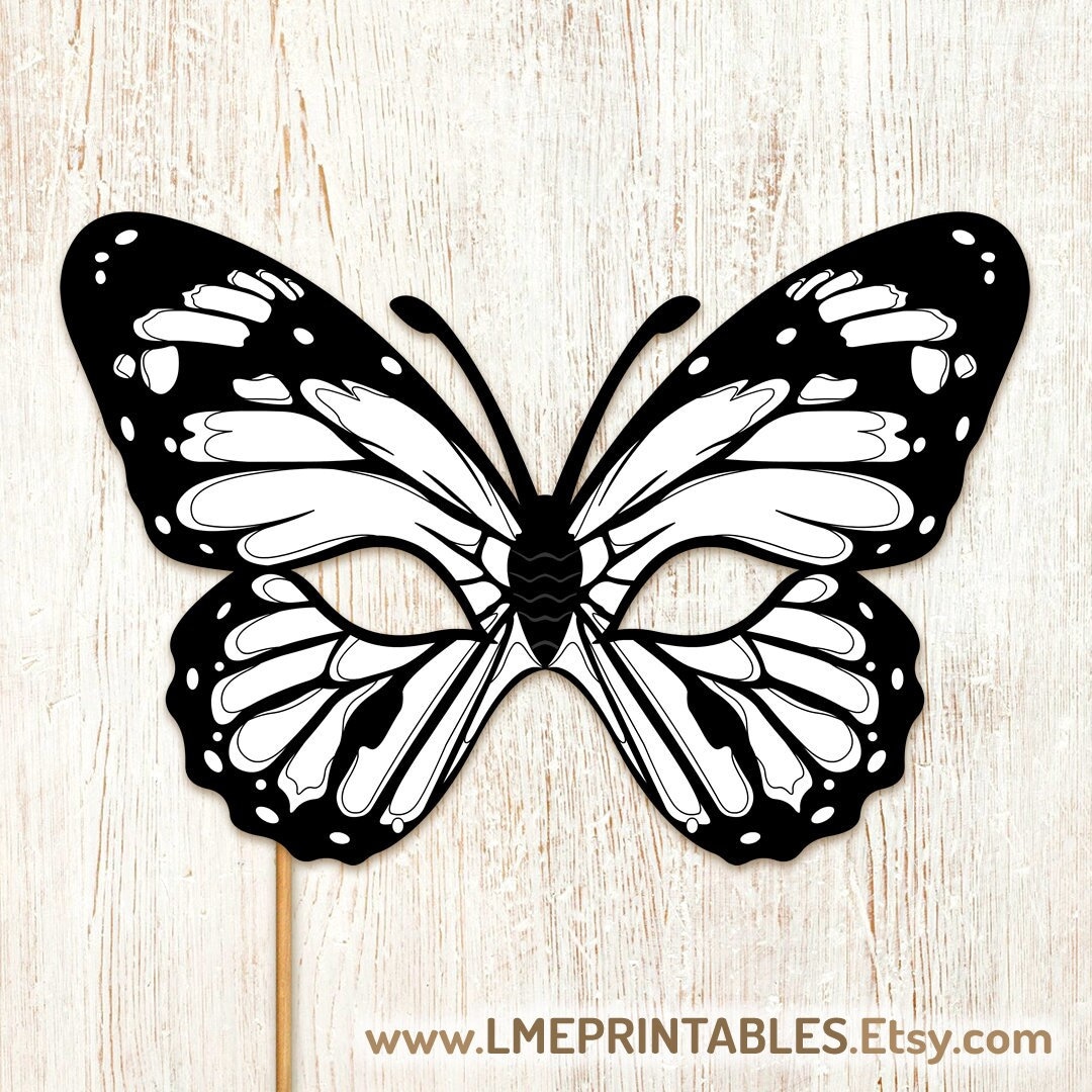 Butterfly Coloring Mask Printable Monarch Insect Bug Nymph Moth ...