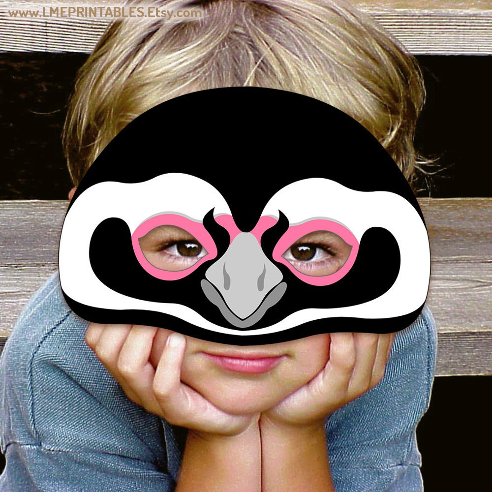 Penguin Mask Printable Halloween Paper Mask Magellanic Bird Costume ...