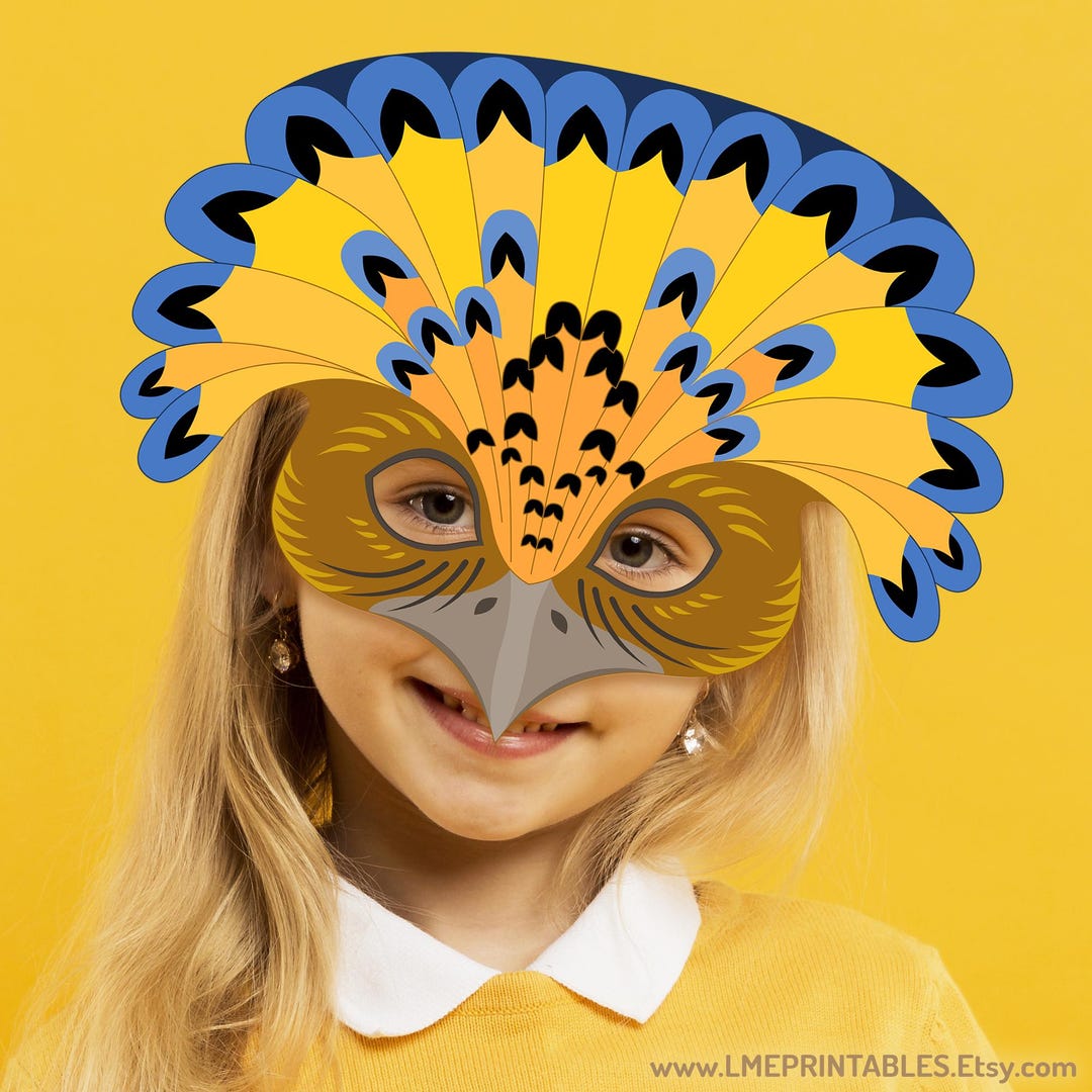 Royal Flycatcher Bird Mask Printable Costume Halloween Animal Activity ...