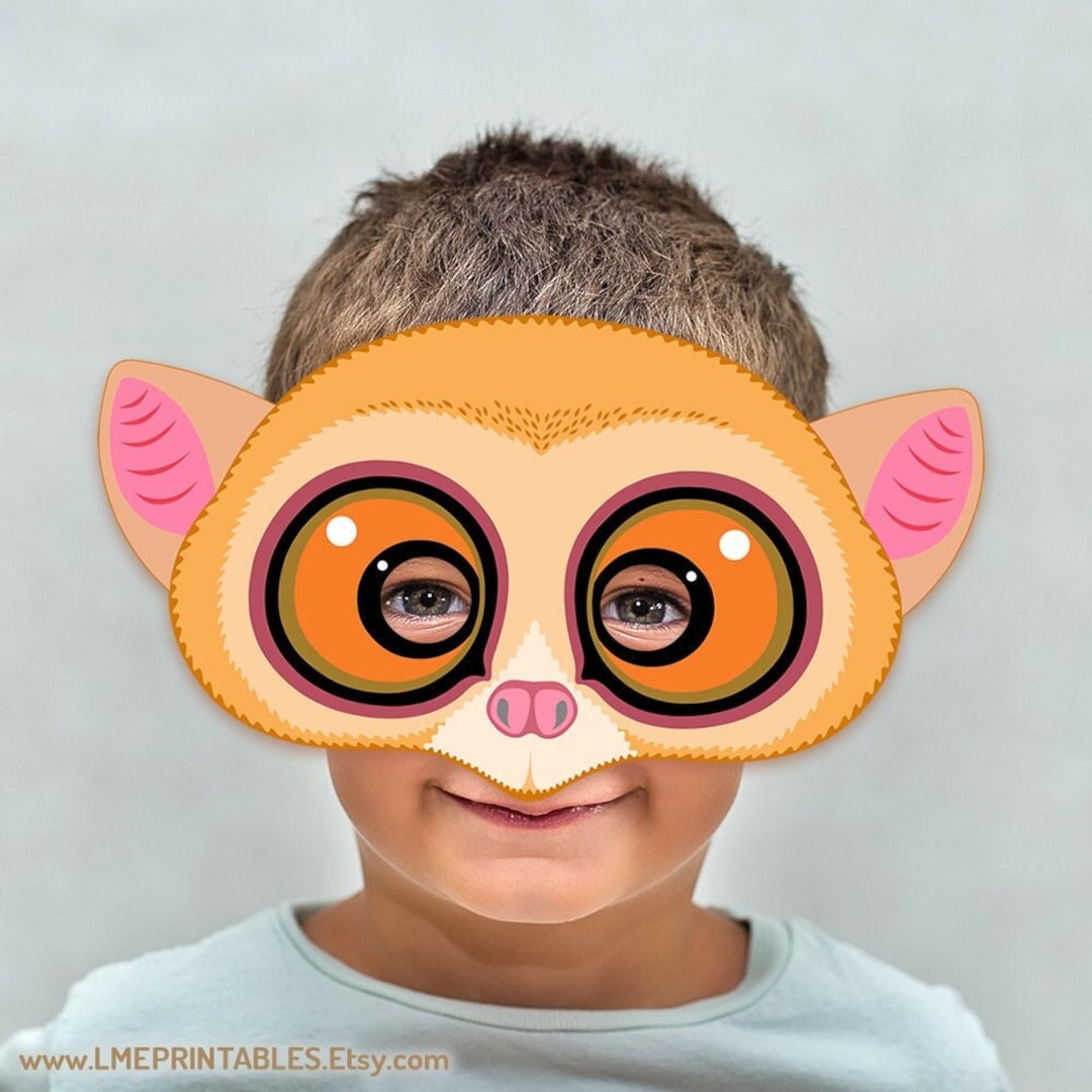 Tarsier Mask Printable Animal Halloween Safari Costume Kid Party ...