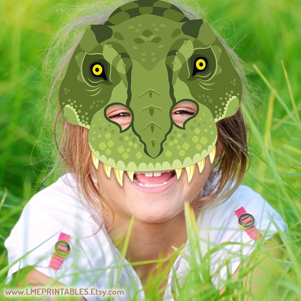 T-rex Mask Printable Dinosaur Dragon Halloween Costume Prehistoric ...