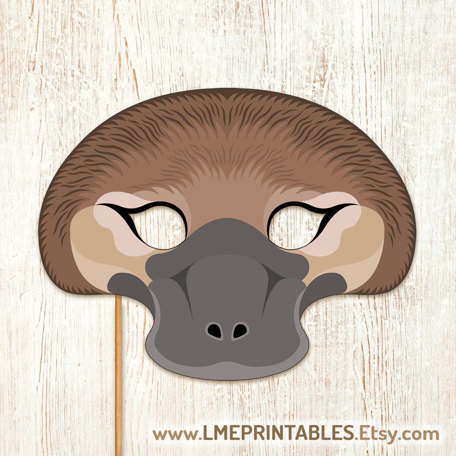 Platypus Mask Printable DIY Halloween Costume Duck Bird Party Favor ...