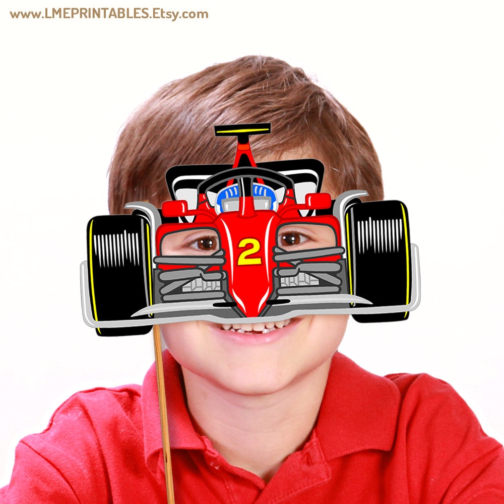 Race Car Mask Printable Formula 1 Costume F1 Birthday Party Carnival ...