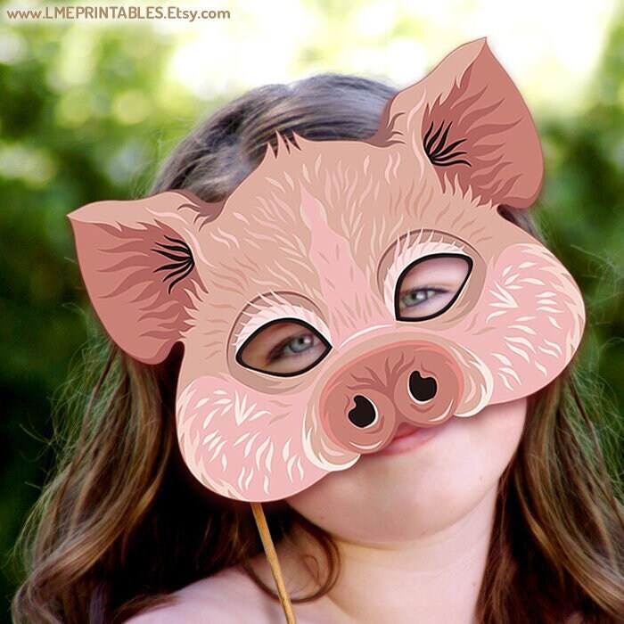 Pig Mask Printable Halloween Costume Funny 3 Little Pigs - Etsy Canada