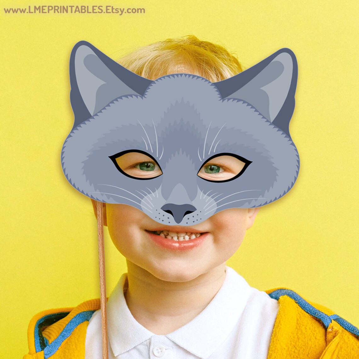 Russian Blue Cat Printable Mask Halloween Party Costume Animal - Etsy