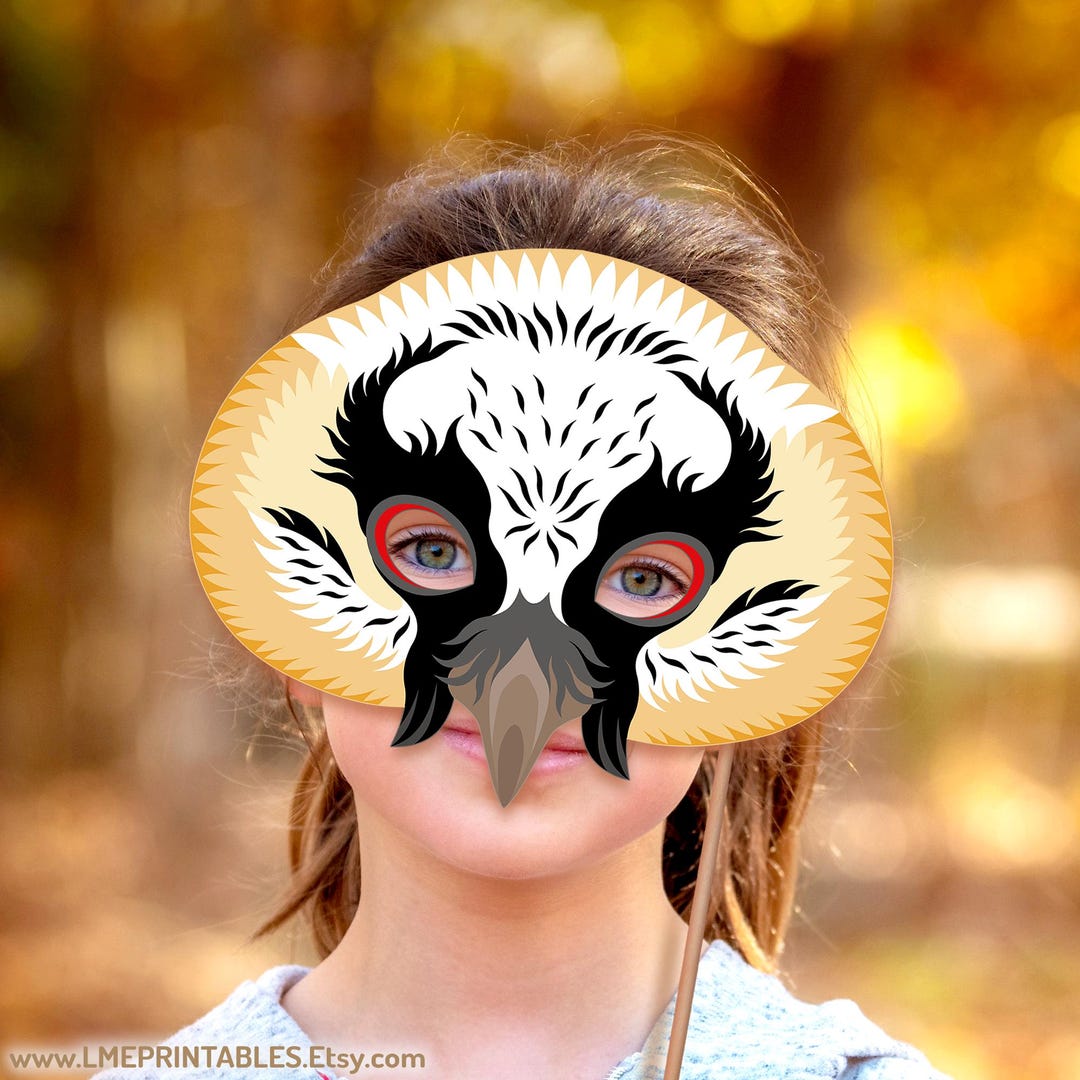 Bearded Vulture Mask Printable Costume Halloween Animal Bird Craft ...
