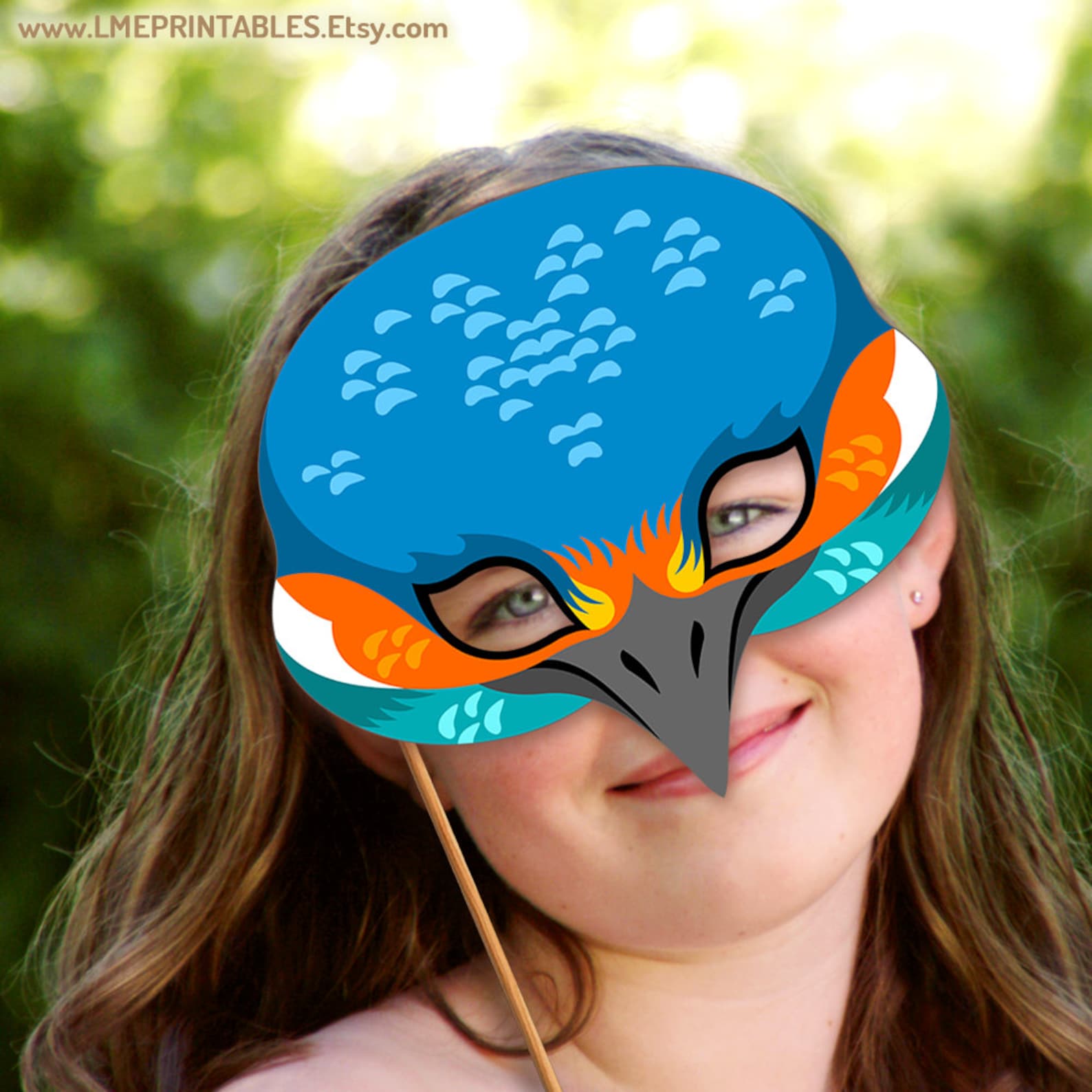 Kingfisher Bird Mask Printable Animal Masks Halloween Costume PDF Paper ...