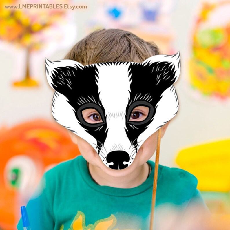 Badger Mask Printable Halloween Costume Animal Masks - Etsy