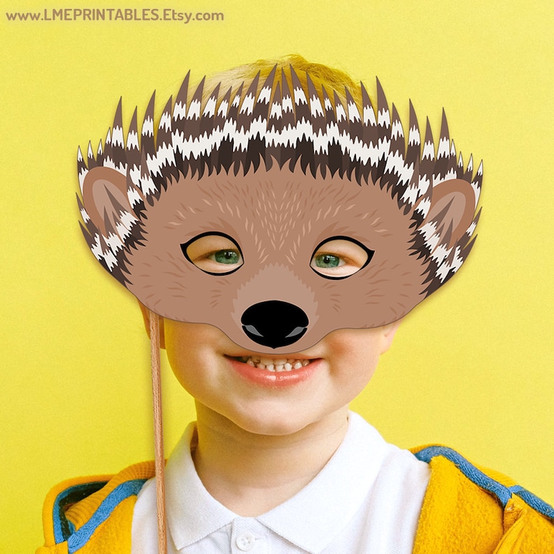 Crested Porcupine Mask Printable Halloween Costume Hedgehog Ash Paper ...