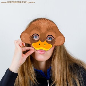 Duck Mask Printable Halloween Costume Mallard Duck Brown Bird Party ...