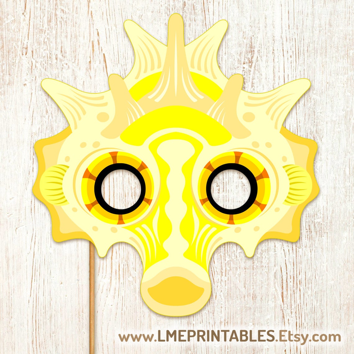 Seahorse Printable Mask Hippocampus Animal Costume Activity Halloween ...