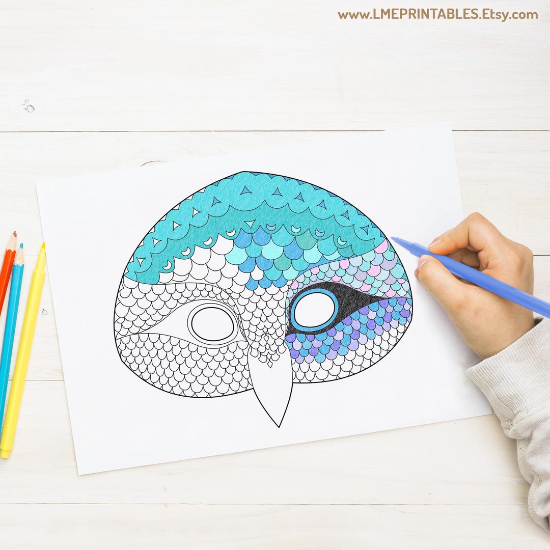 Hummingbird Coloring Mask Printable Halloween Violetear Little Bird ...