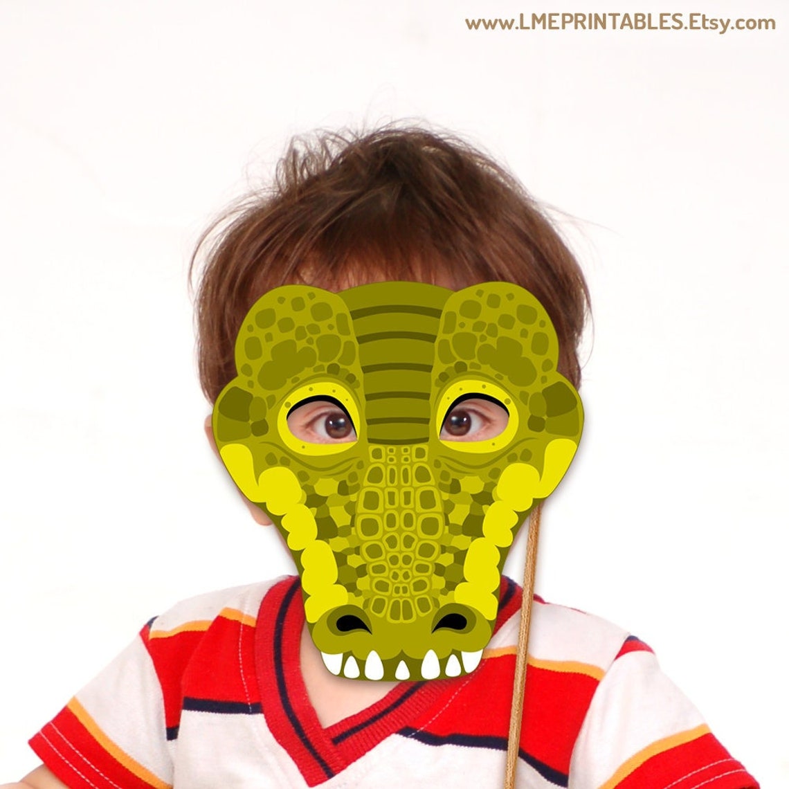 Crocodile Printable Mask Reptile DIY Costume Halloween Green Animal ...