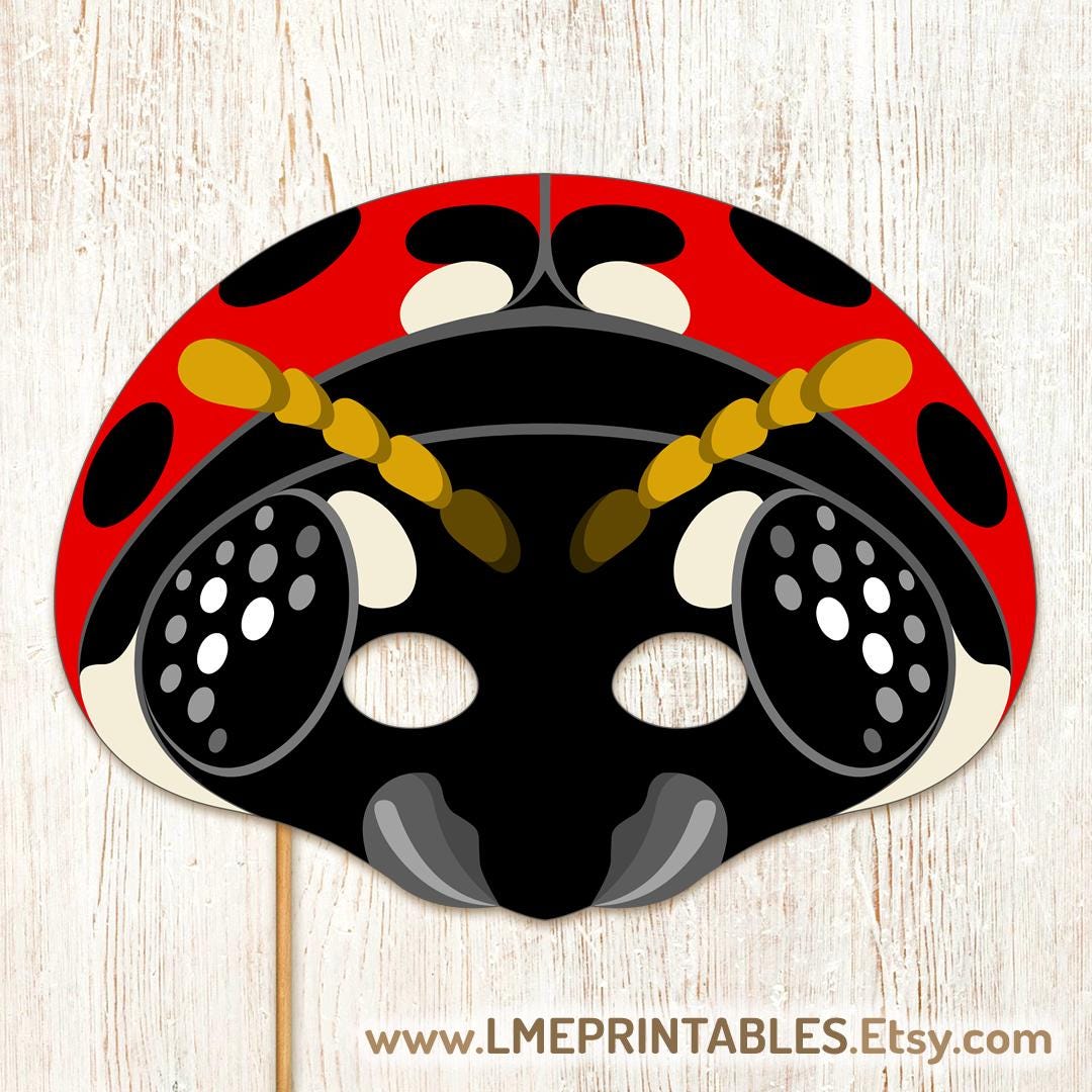 Ladybug Insect Mask Printable Costume Bug Animal School Activity Beetle ...