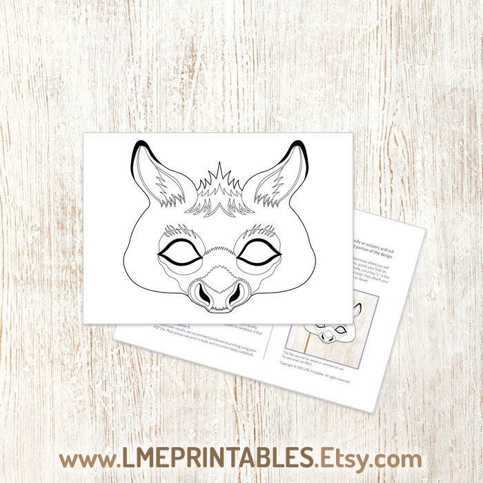 Donkey Coloring Mask Printable Halloween Costume Colouring - Etsy