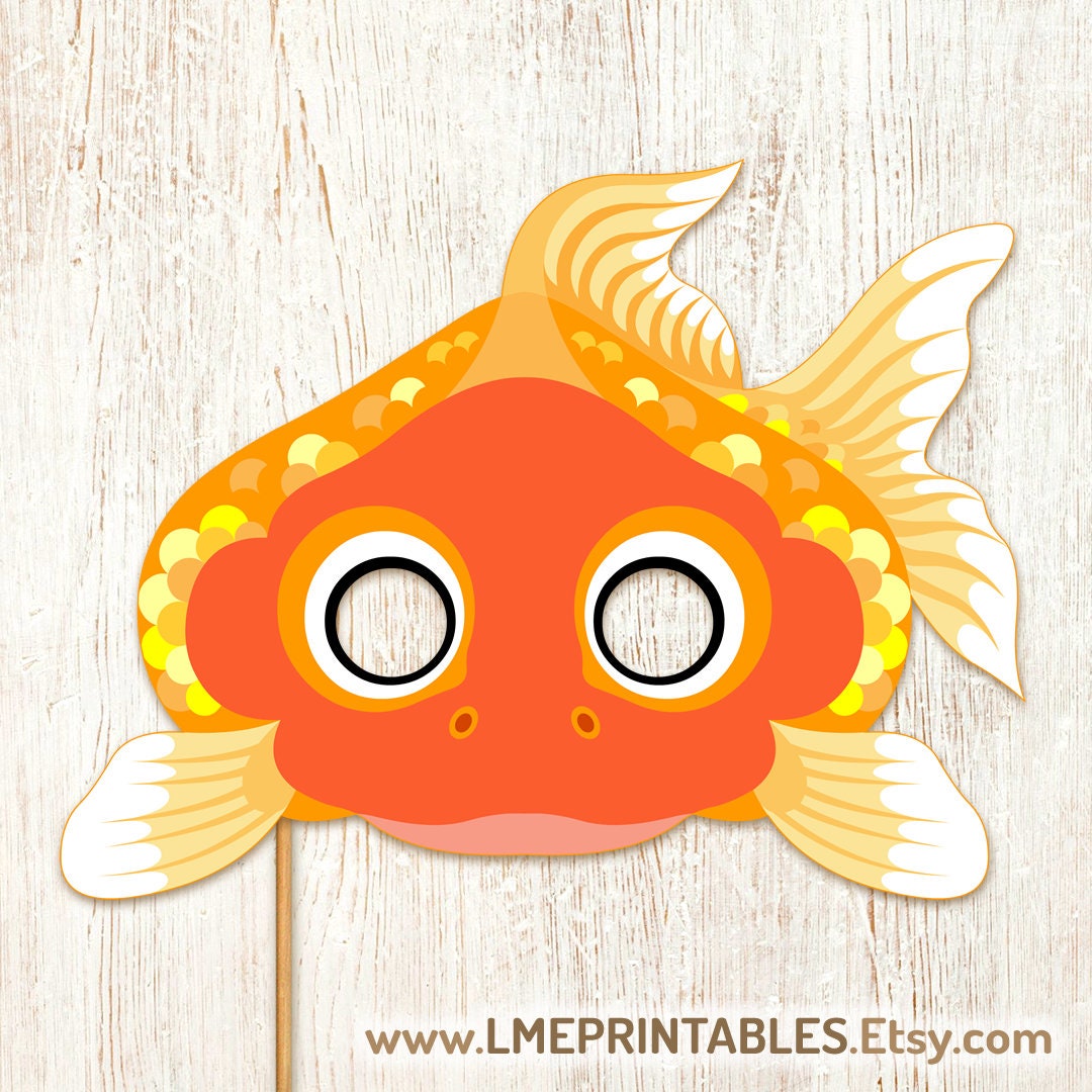 Goldfish Printable Mask Halloween Animal Pet Costume Pool - Etsy