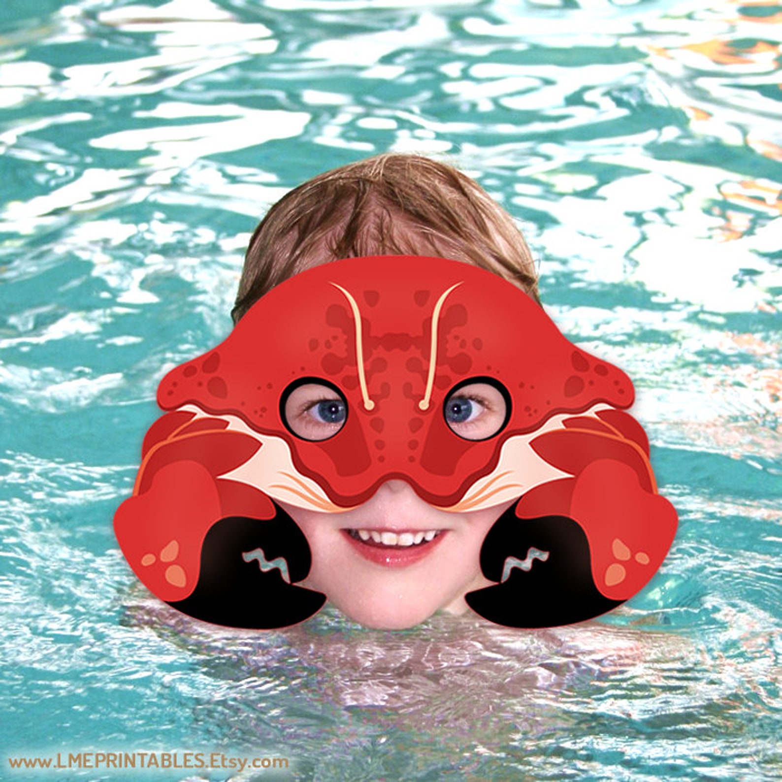 Crab Printable Mask Halloween Costume Animal Paper Masks - Etsy