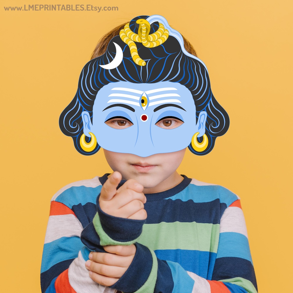 Shiva Mask Printable Lord God Hindu Costume Ancient India Yoga School ...