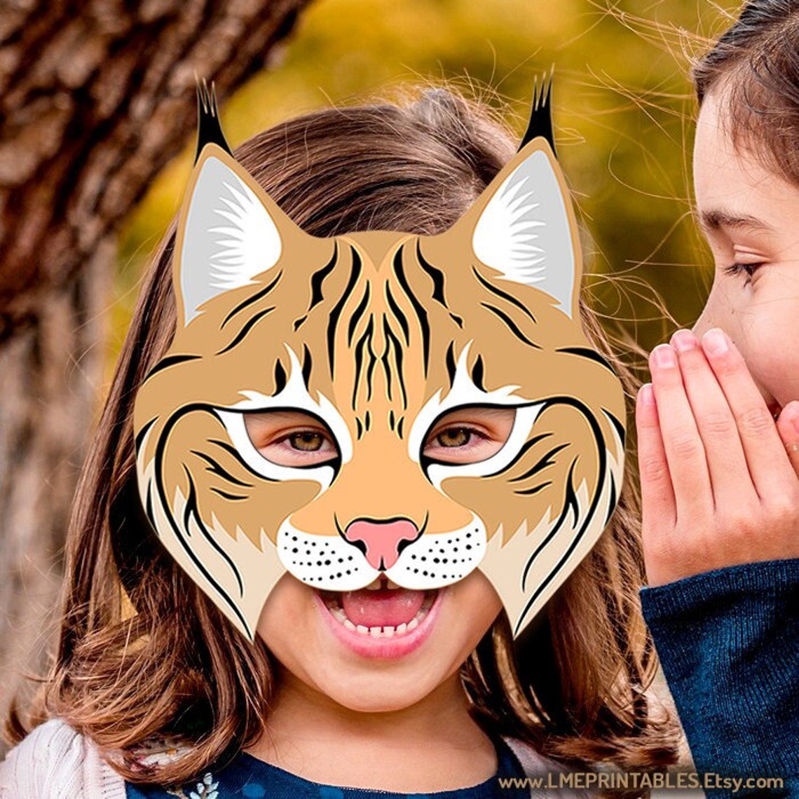 Lynx Mask Printable Animal Masks Childrens PDF Carnival | Etsy